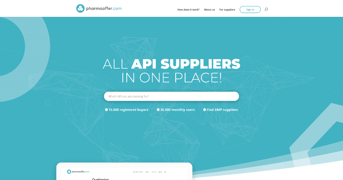 Pharmaoffer: 查找 API 供应商和 CDMO 提供商